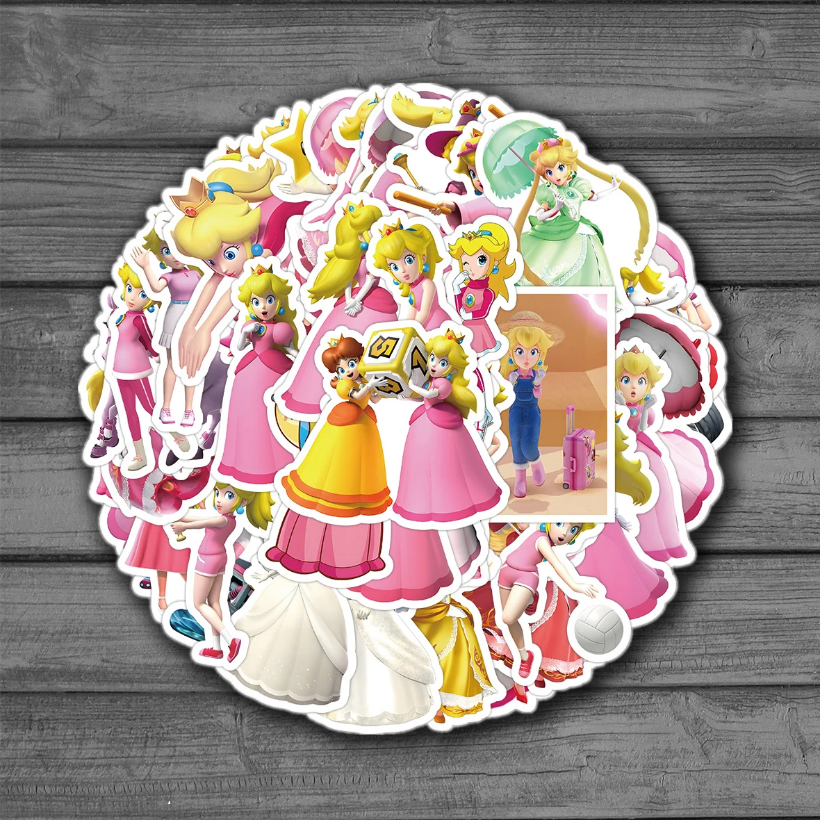 50pcs-Pink-Princess-Peach-Game-Stickers-Cartoon-Funny-Decals-For-Laptop ...