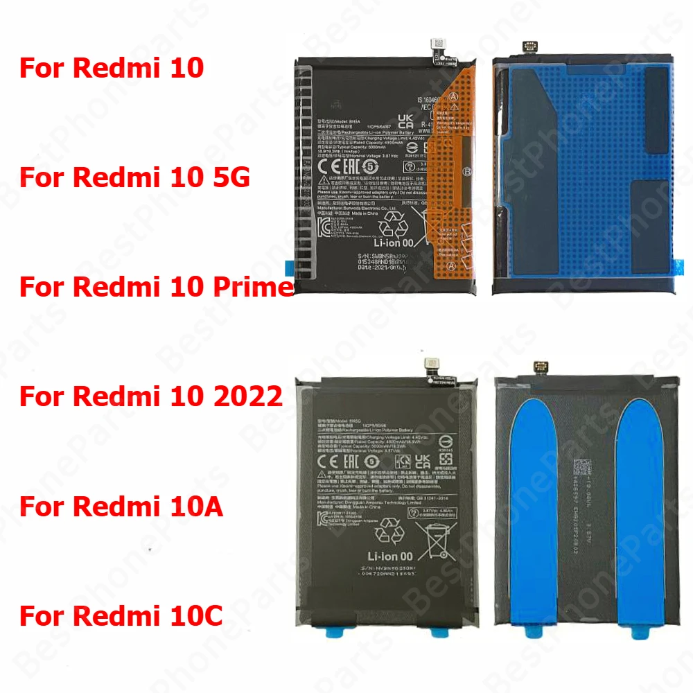 Battery For Xiaomi Redmi 10 5G Prime 2022 10A 10C BN5A BN63 BN5H BN5G ...