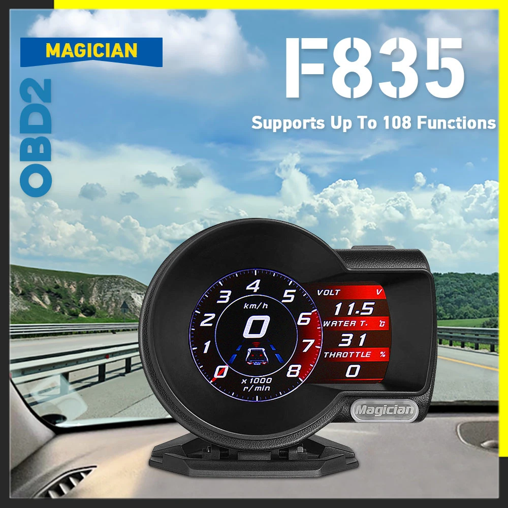 Profession-Magician-OBD2-F835-Head-Up-Display-Car-Digital-Boost-Gauge ...