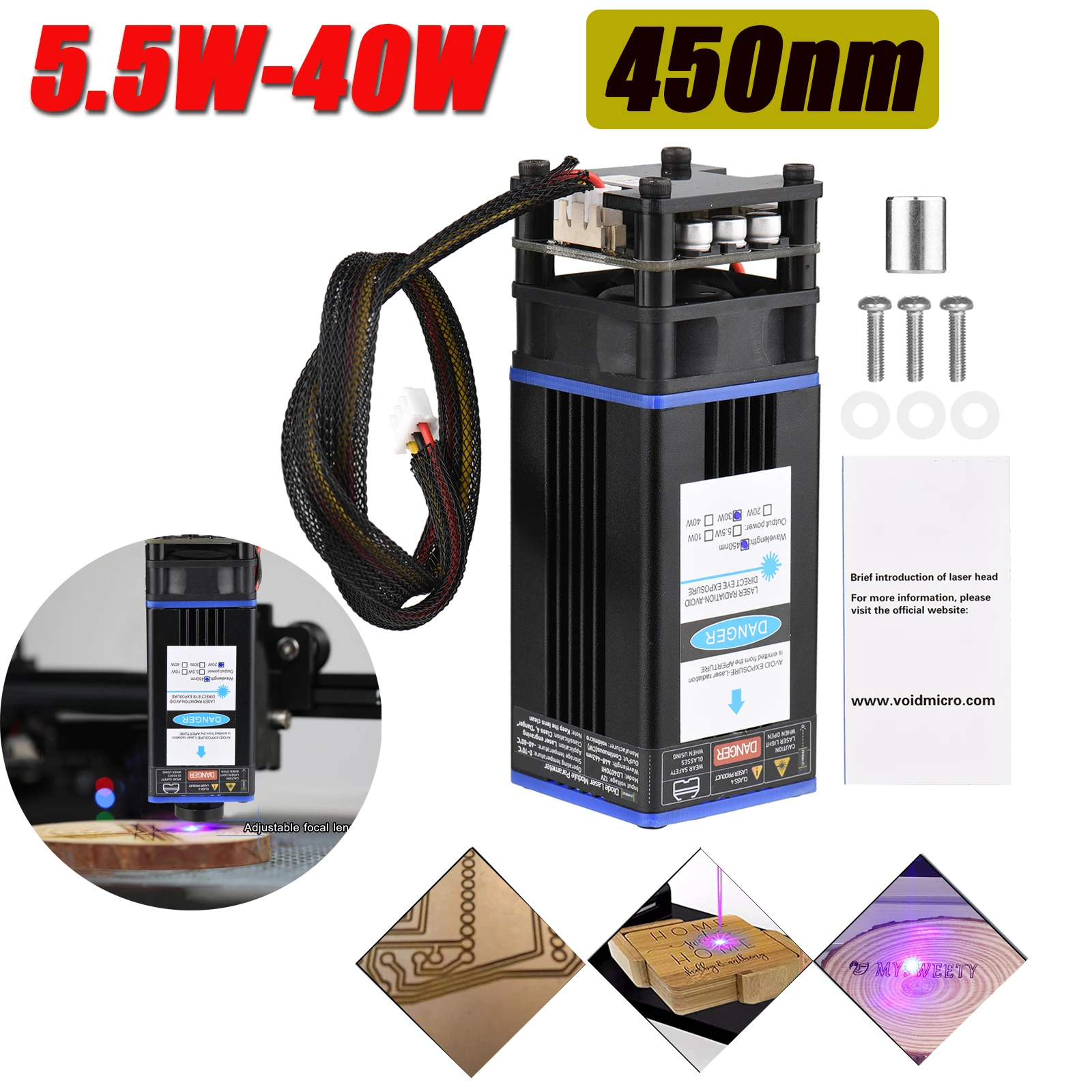 5500mw/10w/20w/30w Laser Module Laser Head 450nm Blue Lase For 3d ...
