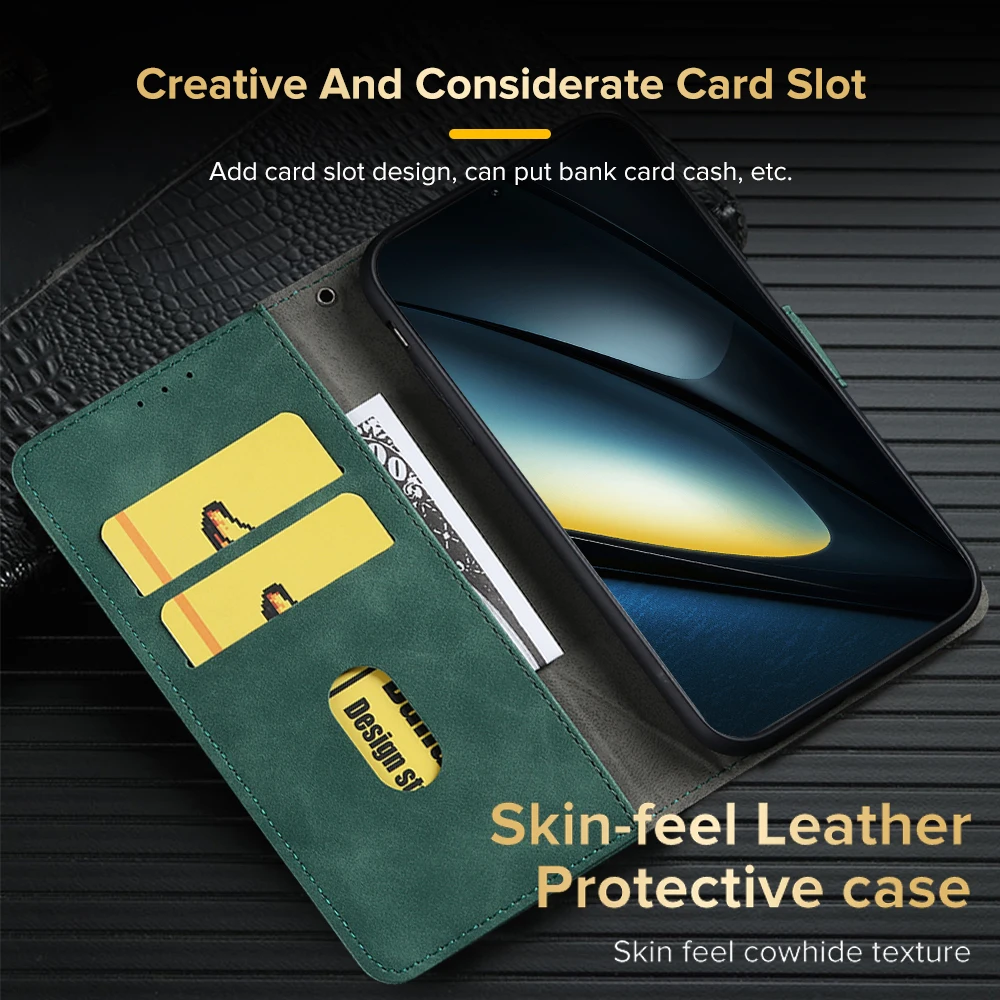 For-Xiaomi-Poco-F6-Pro-phone-shell-Skin-feel-Leather-magnetic-bracket ...