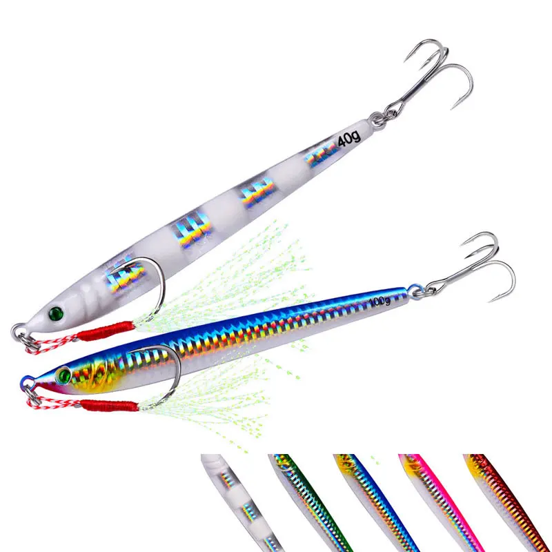 Luminous Jigging Lure Lead Fish Metal Jig Fishing | Fishing Lures Long ...