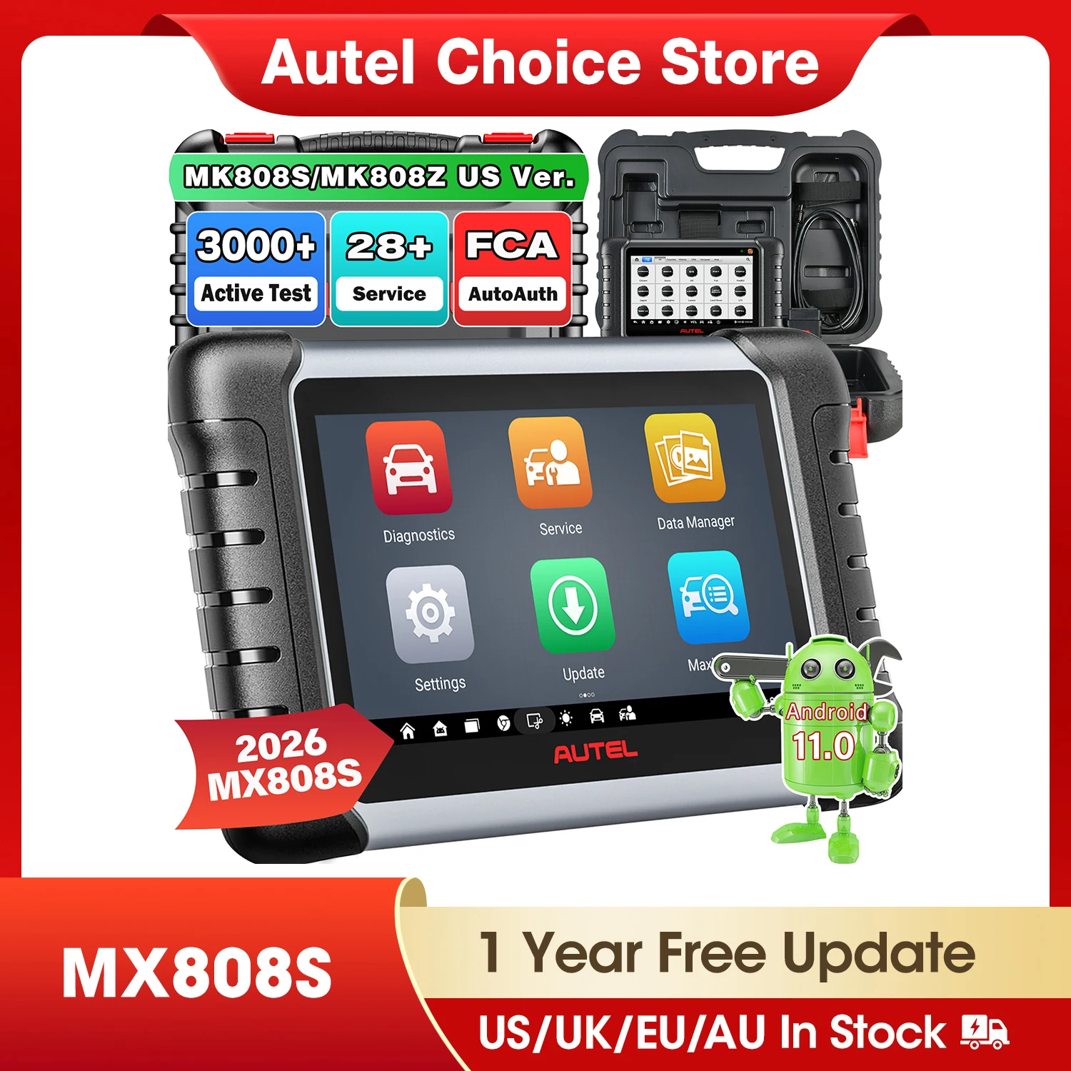 Autel MaxiCheck MX808S OBD2 Scanner Car Bi-directional Diagnostic Tools ...