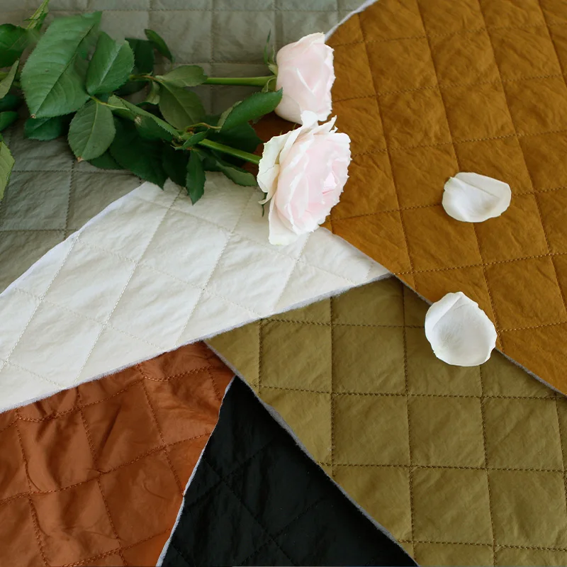 Quilted Cotton Linen Fabric Thicken Padded Fabric For DIY Down Coat ...