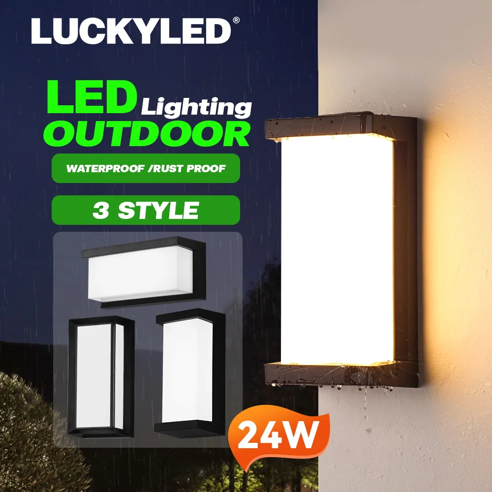 Waterproof Outdoor LED Wall Light 24W Modern Exterior Wall Lamp AC90 ...