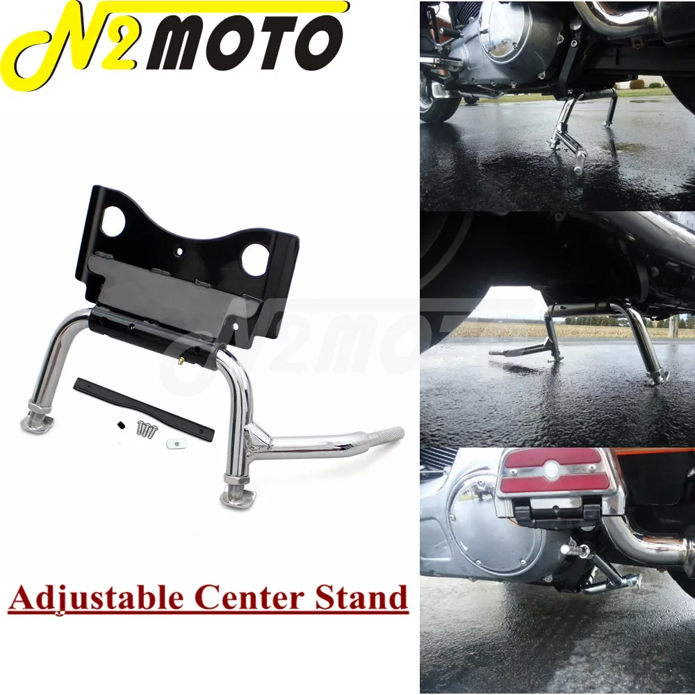Motorcycle Chrome Adjustable Center Stand Support Holder Stands For ...