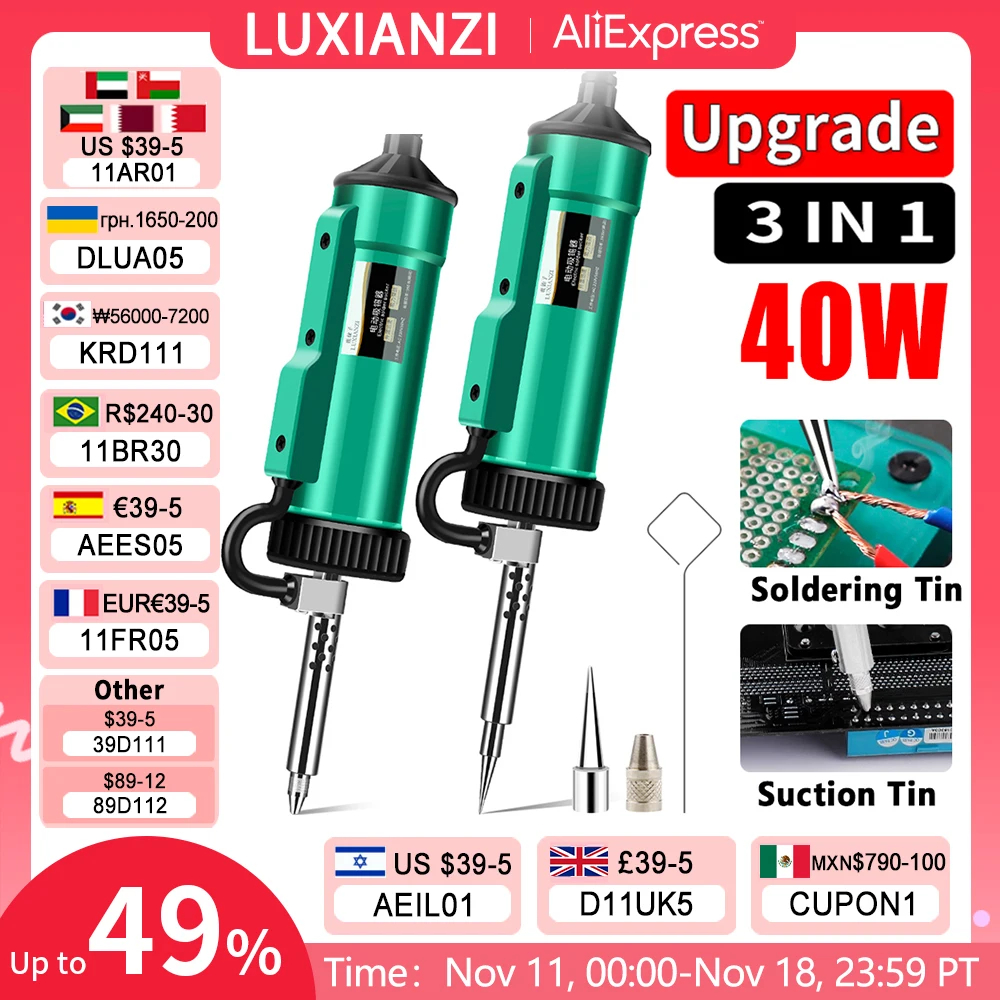 LUXIANZI-40W-Desoldering-Machine-2IN1-Electric-Soldering-Iron-Suction ...