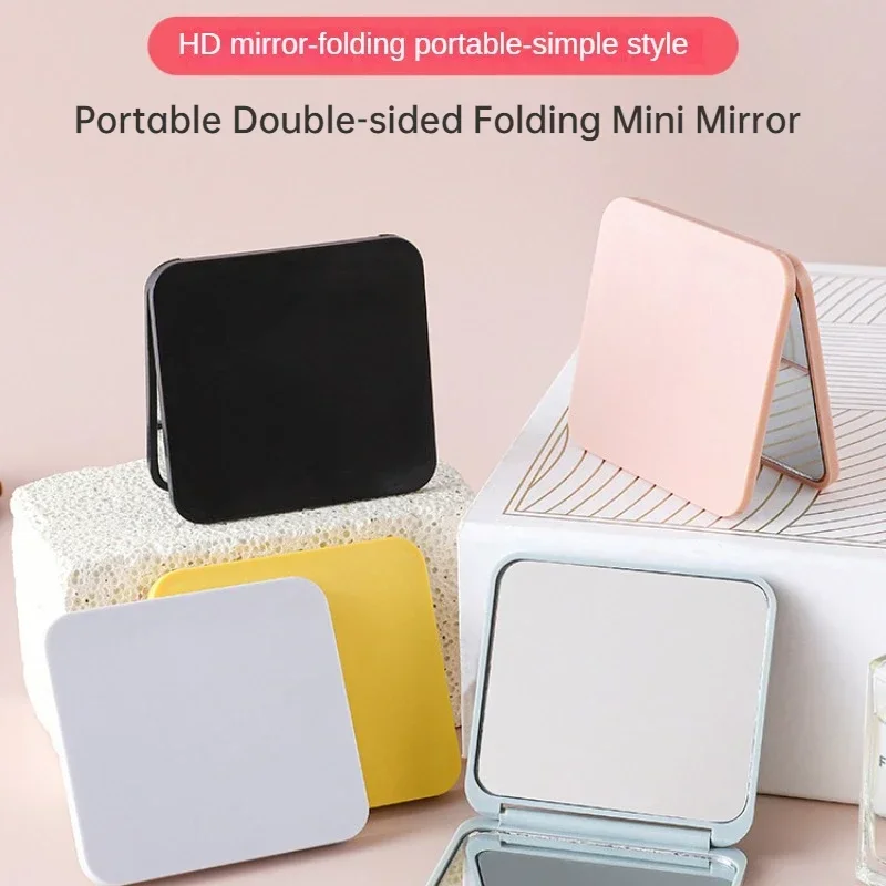 2-face-Makeup-Mirror-Square-Portable-Cute-Girl-s-Gift-Hand-Mini ...