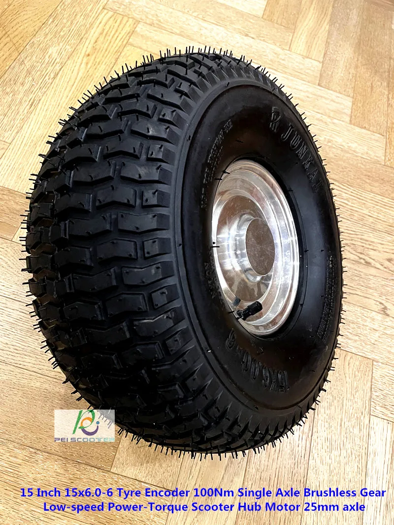 15 Inch 15x6.0-6 Tyre Encoder 100Nm Single Axle Brushless Gear Low ...