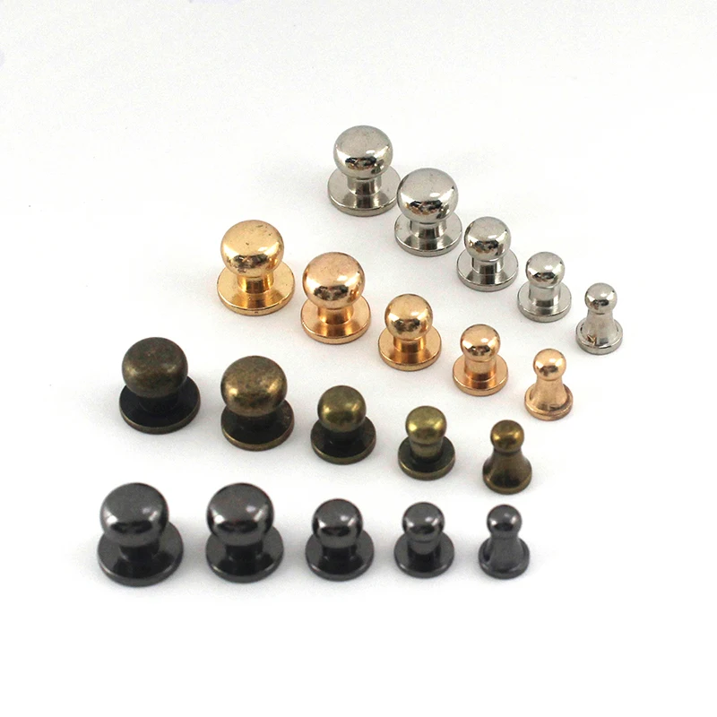 50pcs-Sam-Brown-Browne-Buttons-Screwback-Round-Head-Ball-Post-Studs ...