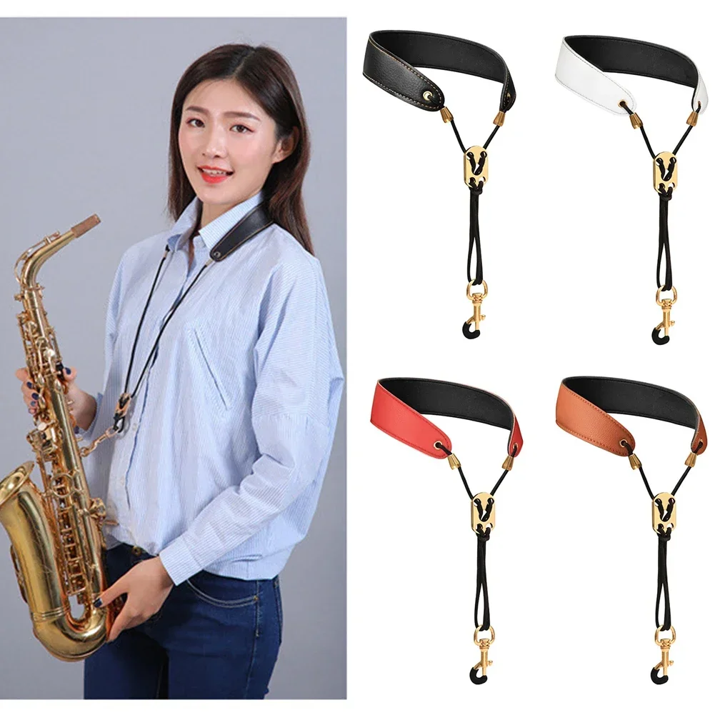 Saxophone Strap Leather Saxophone Lanyard Neck Strap Protection Neck ...