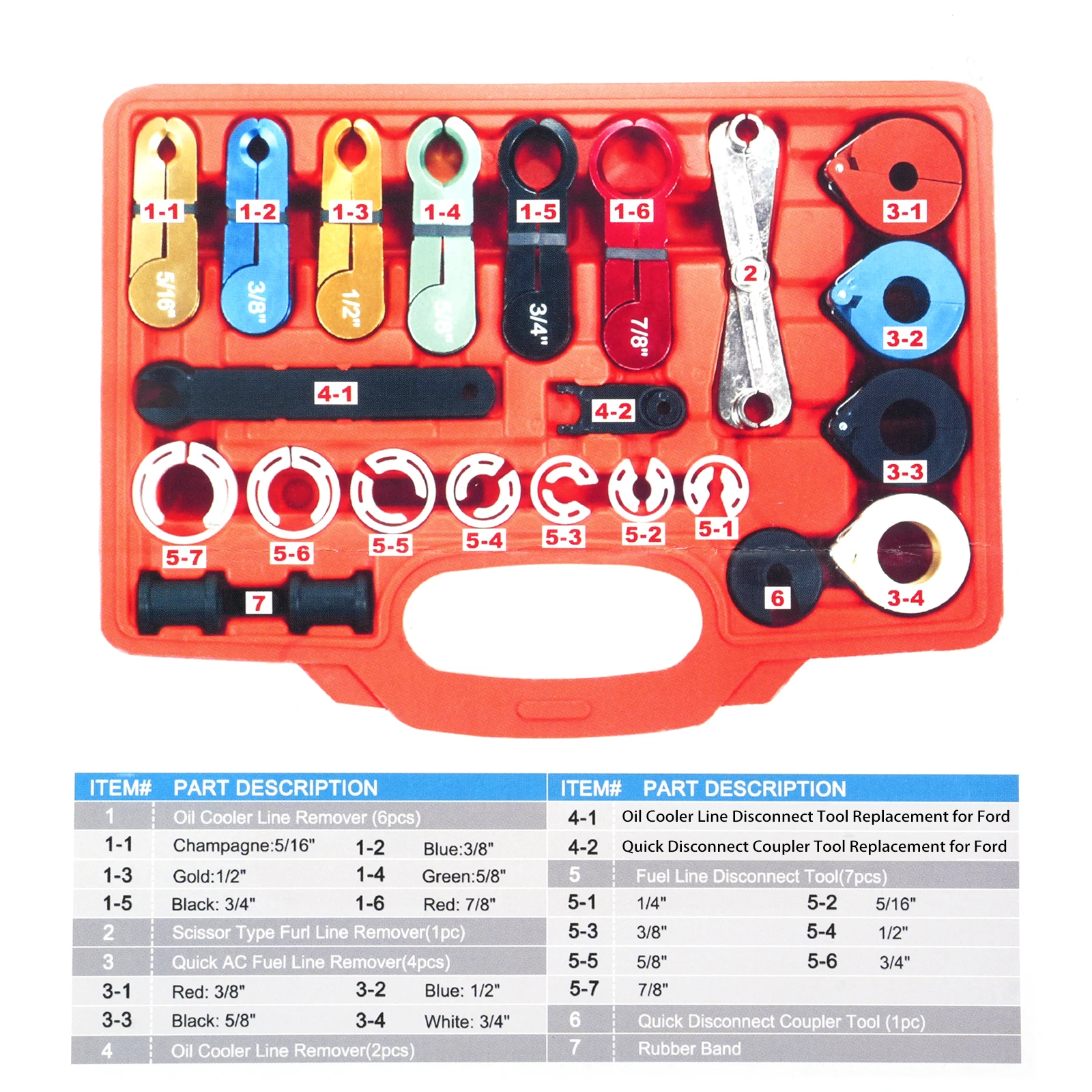 22pc-Red-Master-Quick-Disconnect-Tool-Set-Line-Disconnect-Tool-Kit-for ...