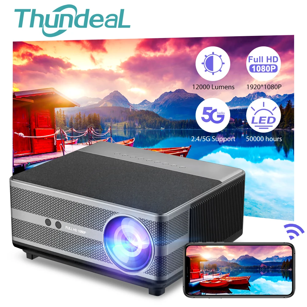 Thundeal 1080p Projector Td98 Wifi Full Hd Projector Led 2k 4k Tv Video ...