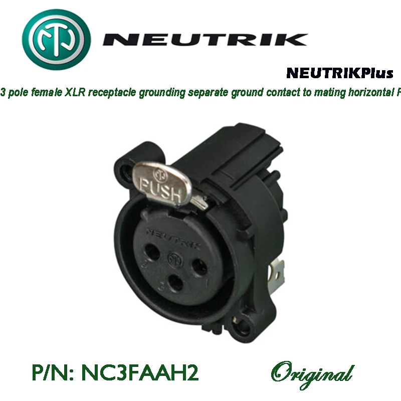 NEUTRIK NC3FAAH2 3 pole female XLR receptacle grounding separate ground ...