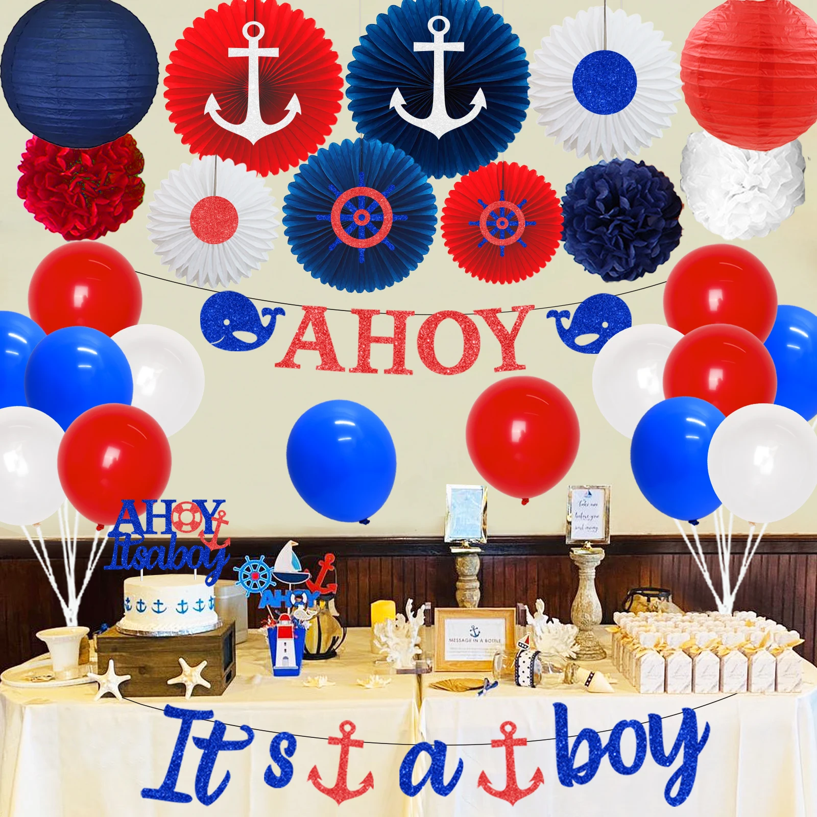 Ahoy Its A Boy Banner