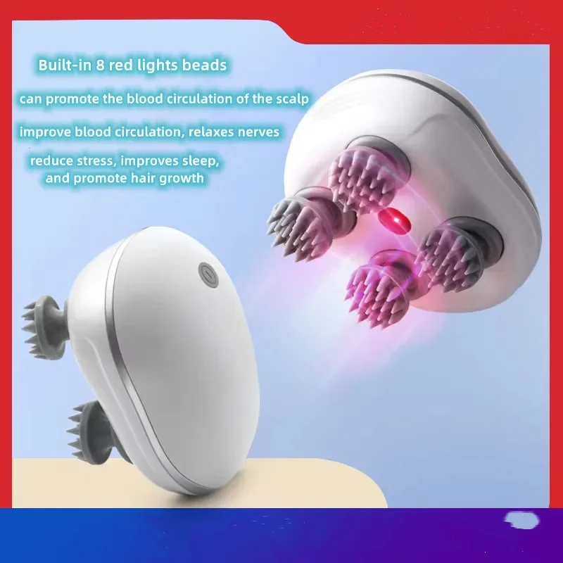 Infrared Scalp Massager with 4 Kneading Massage Heads Head Body ...