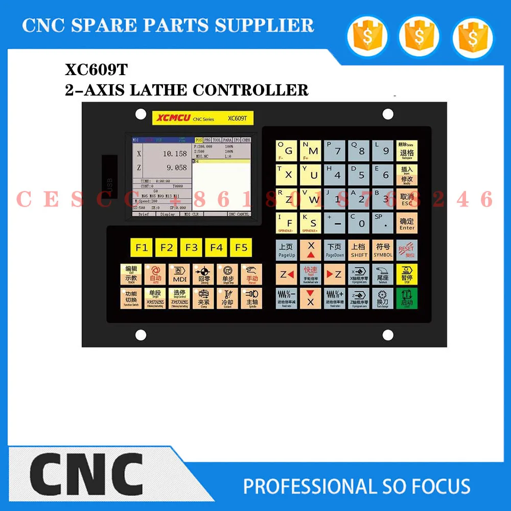 Offline-CNC-controller-2-axis-lathe-motion-control-system-XC609T-stepper-servo-motor-G-code ...