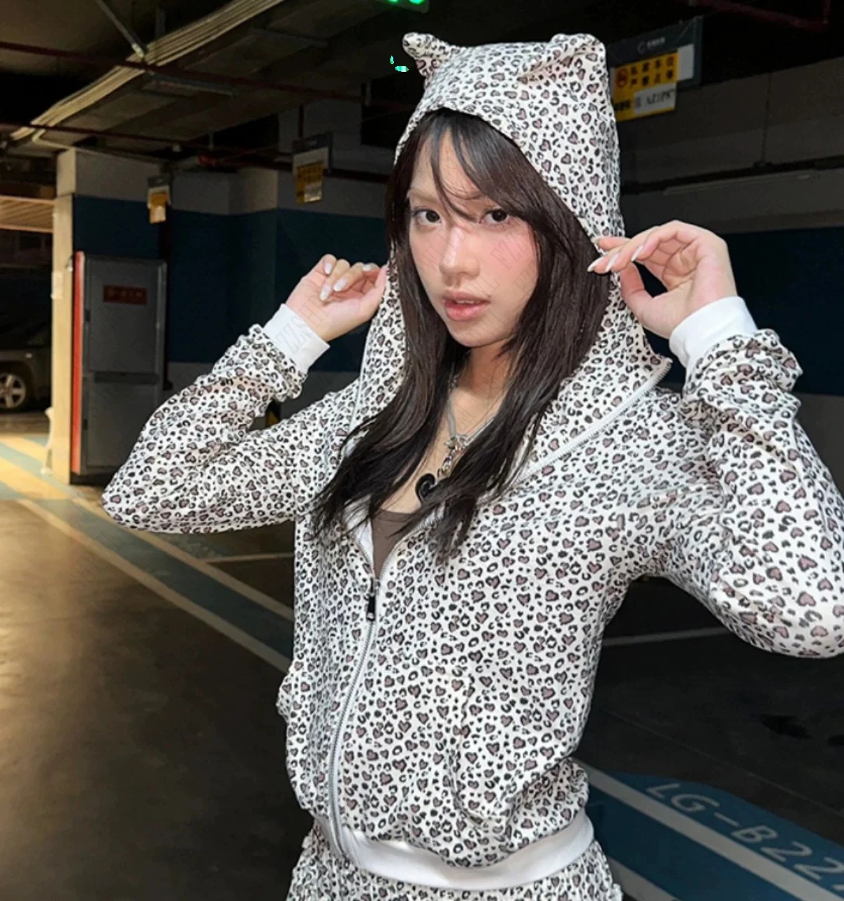 Sudadera-con-capucha-con-estampado-de-leopardo-para-mujer-ropa-con ...