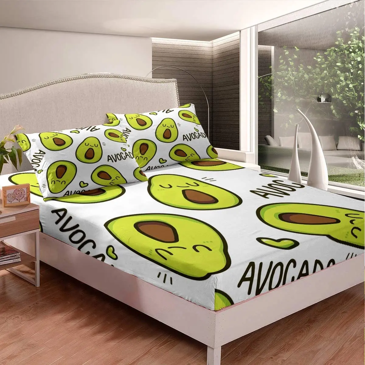 Avocado Fitted Sheet Cute Fruit Bed Sheets Set Twin Size Bedding ...