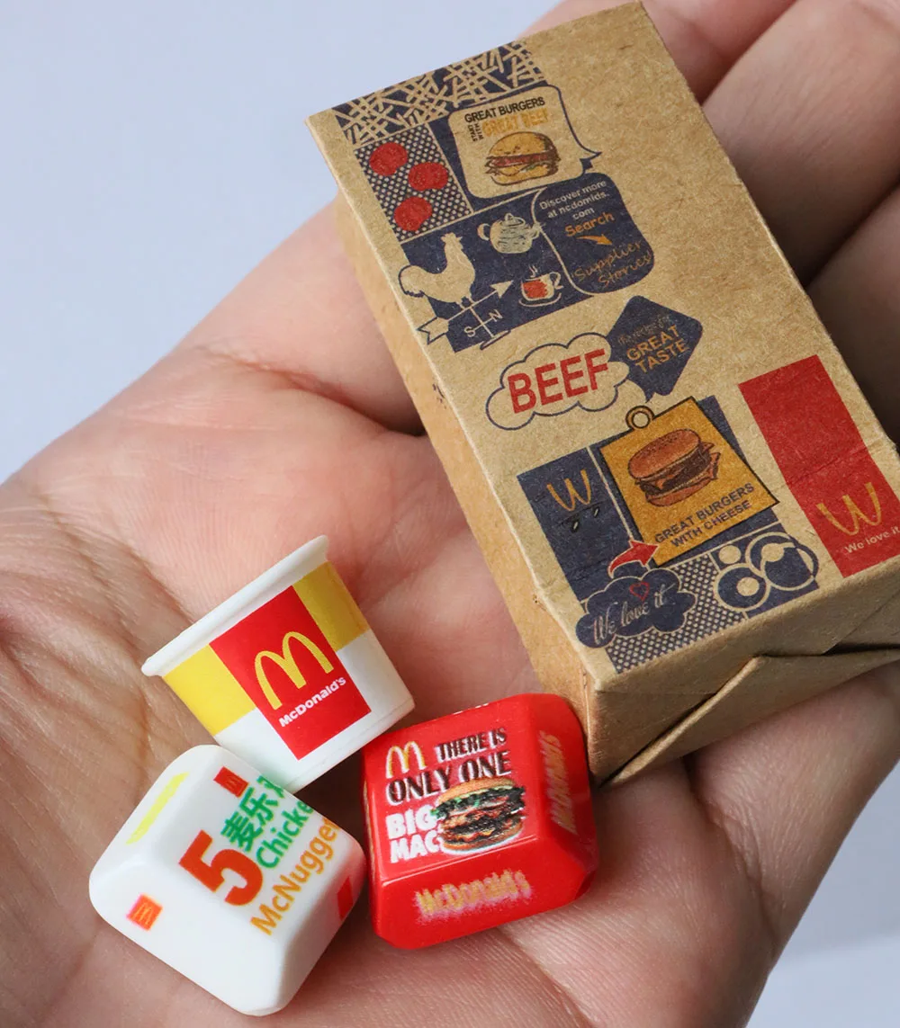4PCS New Dollhouse Miniature Hamburger Box Fast Food Model Toys for ...