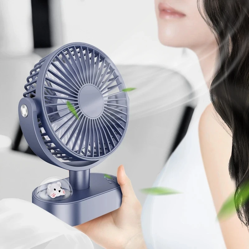 New-Desktop-Small-Fan-USB-Rechargeable-Mini-Night-Light-Fan-Office-Home ...