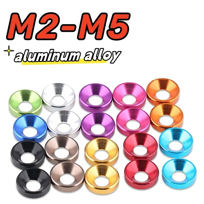 10-20pcs-M2-M2-5-M3-M4-M5-Aluminum-Alloy-Flat-Head-Washer-Colorful ...