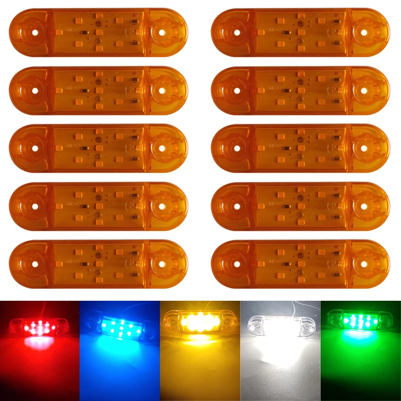 4-10Pcs-12V-24V-LED-Side-Marker-Lights-Truck-Clearance-Lights-Side ...