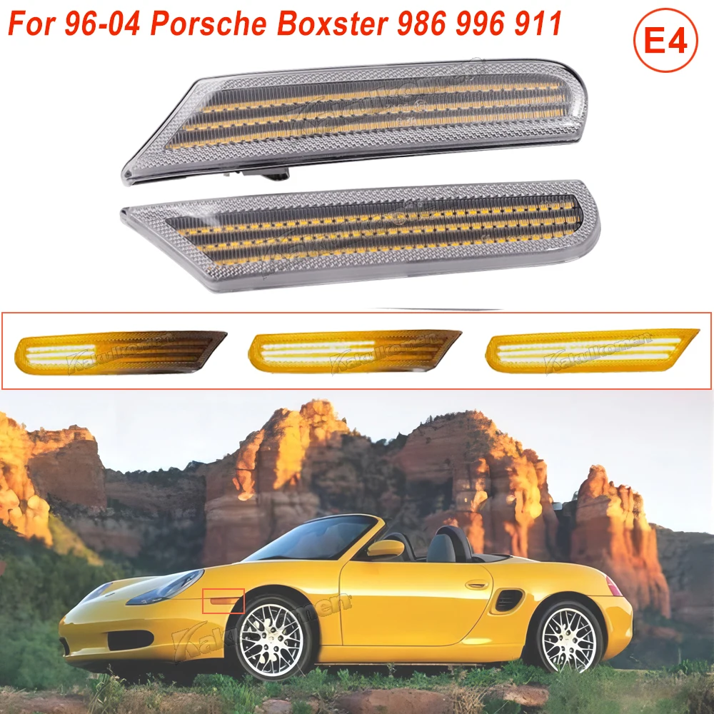 2Pcs For Porsche 911 Boxster Typ 996 986 Carrera GT2 GT3 Dynamic Amber ...