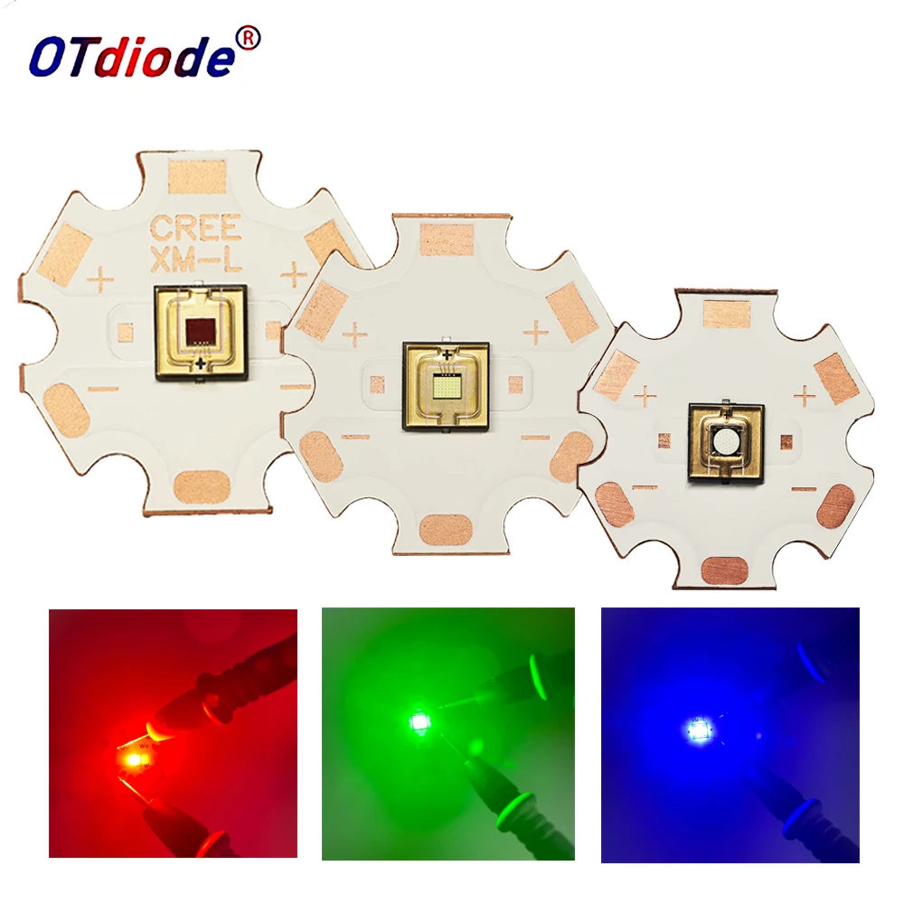 20W高出力レーザービーズSMD 5050 XML 2.2V赤620nm 3V青450nm緑520nm 屋外懐中電灯トーチアクセサリー用 ...