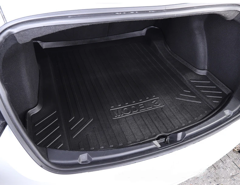 For Tesla Model 3 2018 2023 All Weather Trunk/Frunk Mats Plain TPE Rear ...