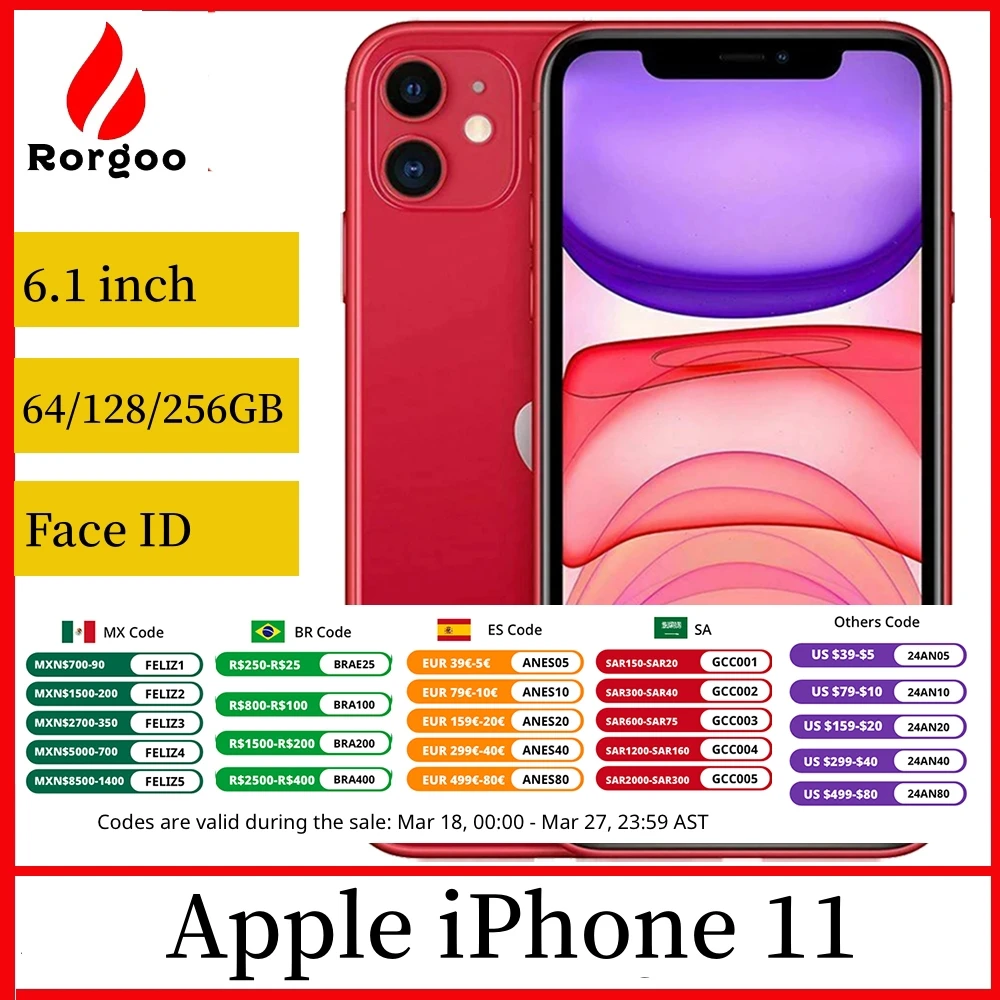Apple-iPhone-11-desbloqueado-tel-fono-m-vil-Original-64GB-128GB-256GB ...