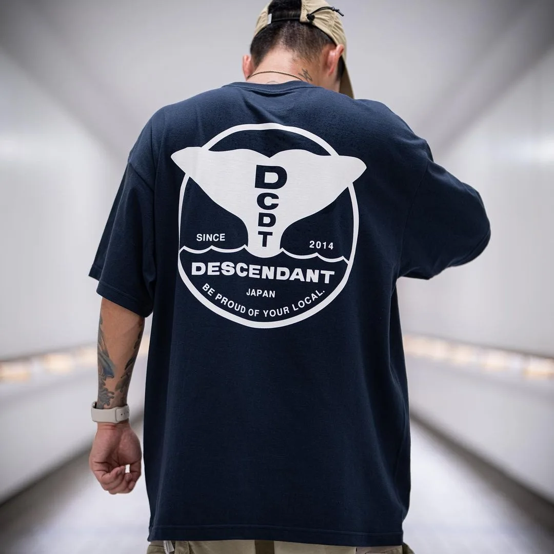 DESCENDANT-DCDT-Limited-Edition-Whale-Tail-T-Shirt-Monogram-Print-Crew-Neck-Short-Sleeve ...
