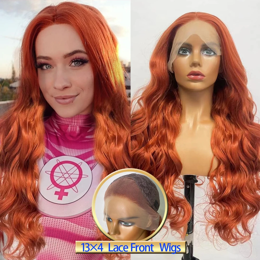 Sivir-Synthetic-Orange-Ginger-Lace-Front-Wig-Female-Free-Breakdown-Long ...