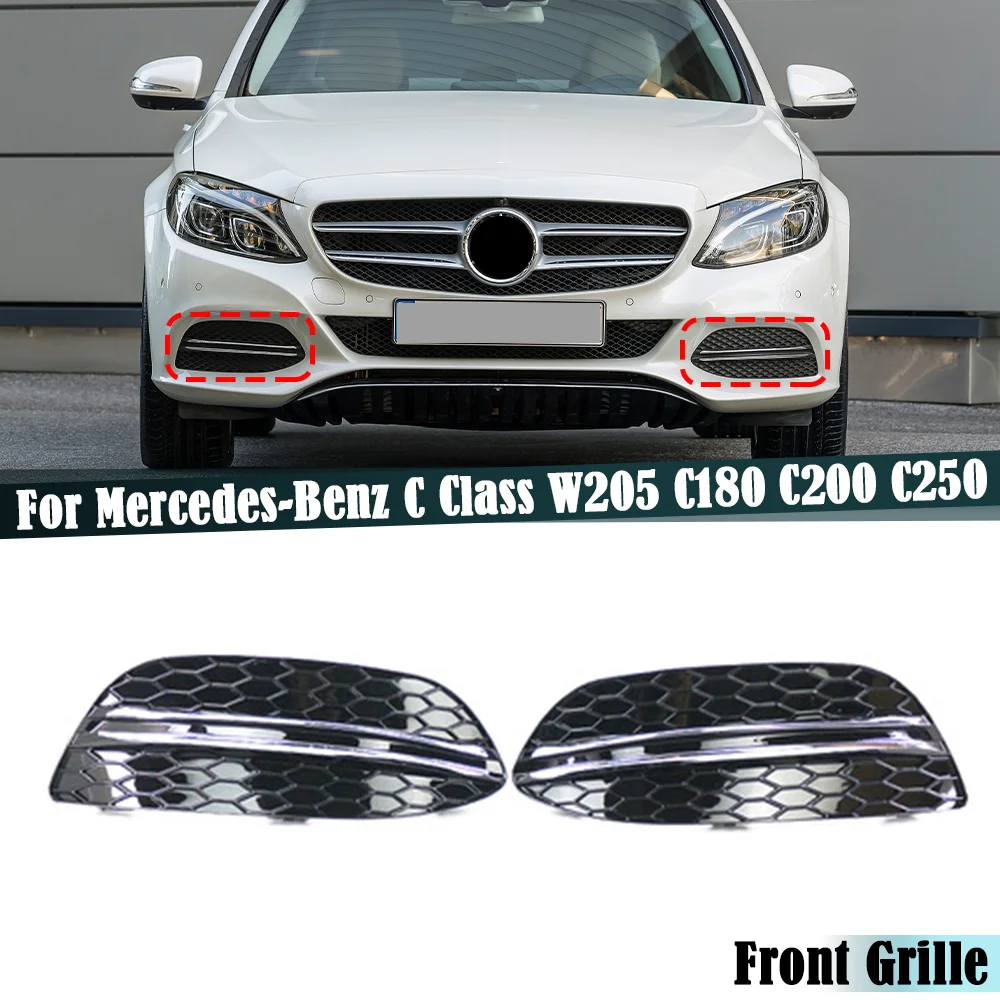 Car-Front-Bumper-Fog-Light-Grille-Fog-Lamp-Grill-Cover-For-Mercedes ...