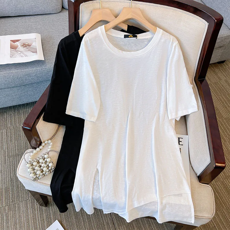 5XL 6XL 60-175kg Plus Size Women Clothing 2025 Summer New T-shirt Short ...