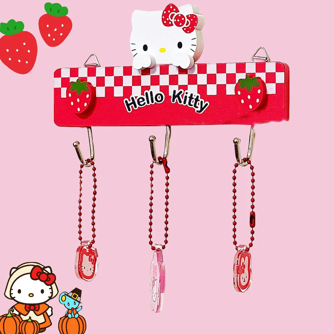 Hello Kitty Hook Row Kawaii Home Ornaments Anime Sanrioed Porch Pasted ...