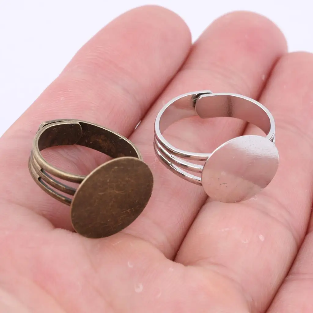 10pcs-Antique-Bronze-Adjustable-Ring-Bezel-Blanks-14mm-Circle-Pad ...