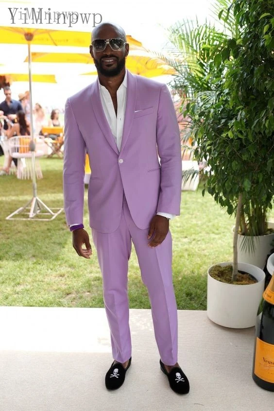 YiMinpwp Lilac Men Suits 2 Piece Shawl Lapel One Button Prom Suit ...