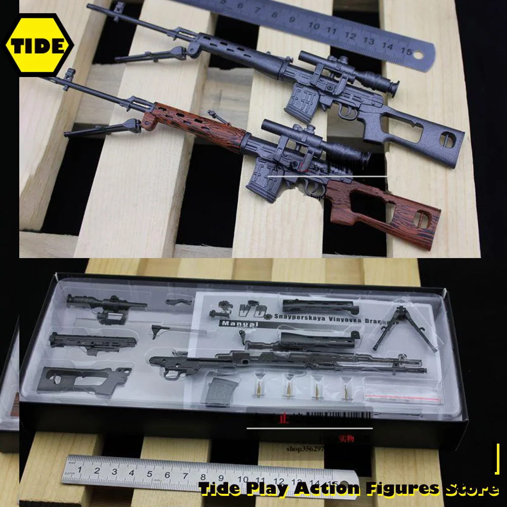 MINITOYS Rifle de francotirador SVD de metal desmontable 1/6, modelo de ...