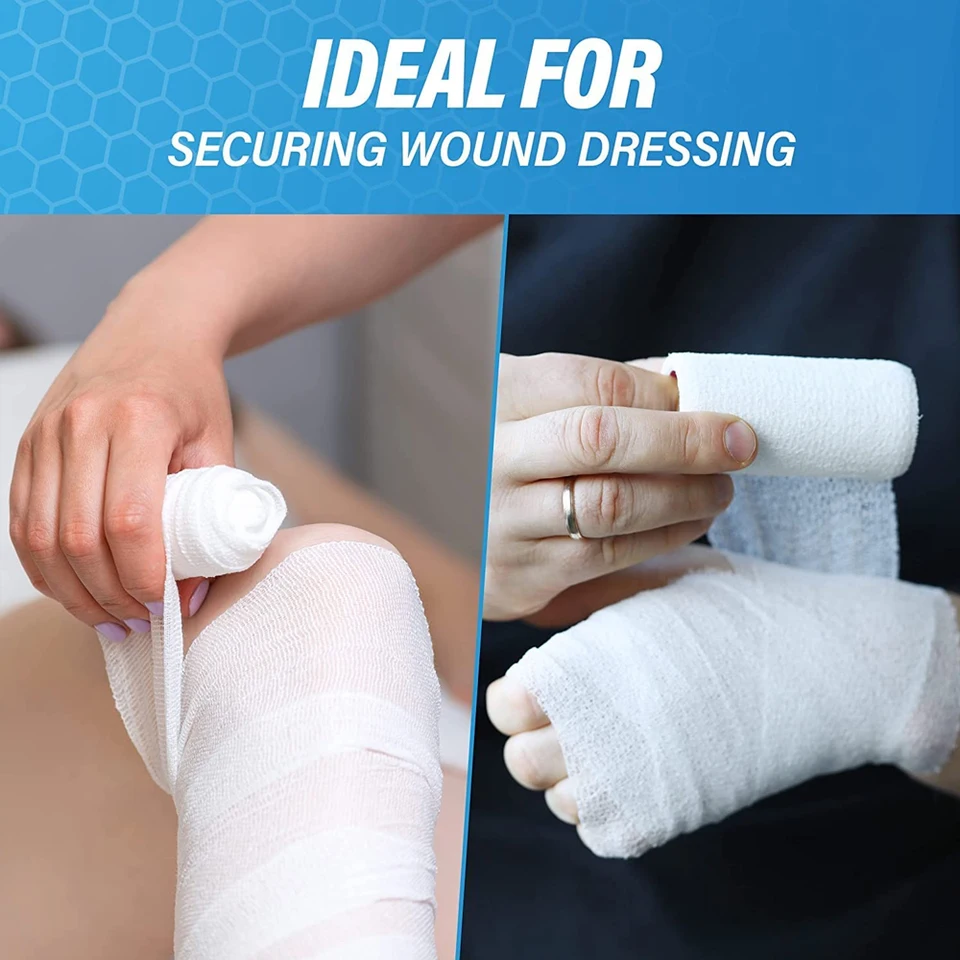 Bandage élastique Absorbant 12 Rouleaux De Bande De Gaze Extensible 10 ...