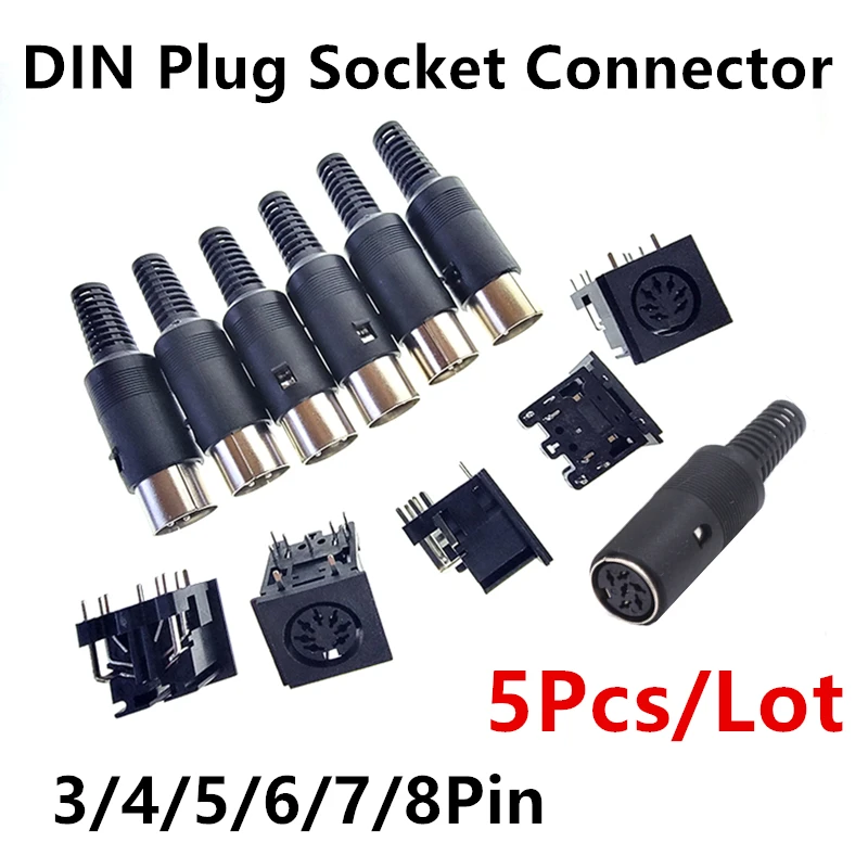 Male-Female-DIN-Plug-Socket-Connector-3-4-5-6-7-8-PIN-Chassis-Cable ...
