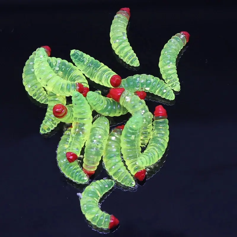 Brele-amarelo-verme-pesca-isca-realista-bi-nico-p-o-bug-ganchos-cheiro ...