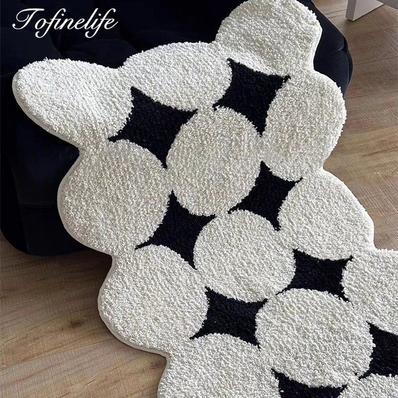 Top-Quality-Plush-Thicken-Rugs-Black-White-Carpet-for-Living-Room-Soft ...