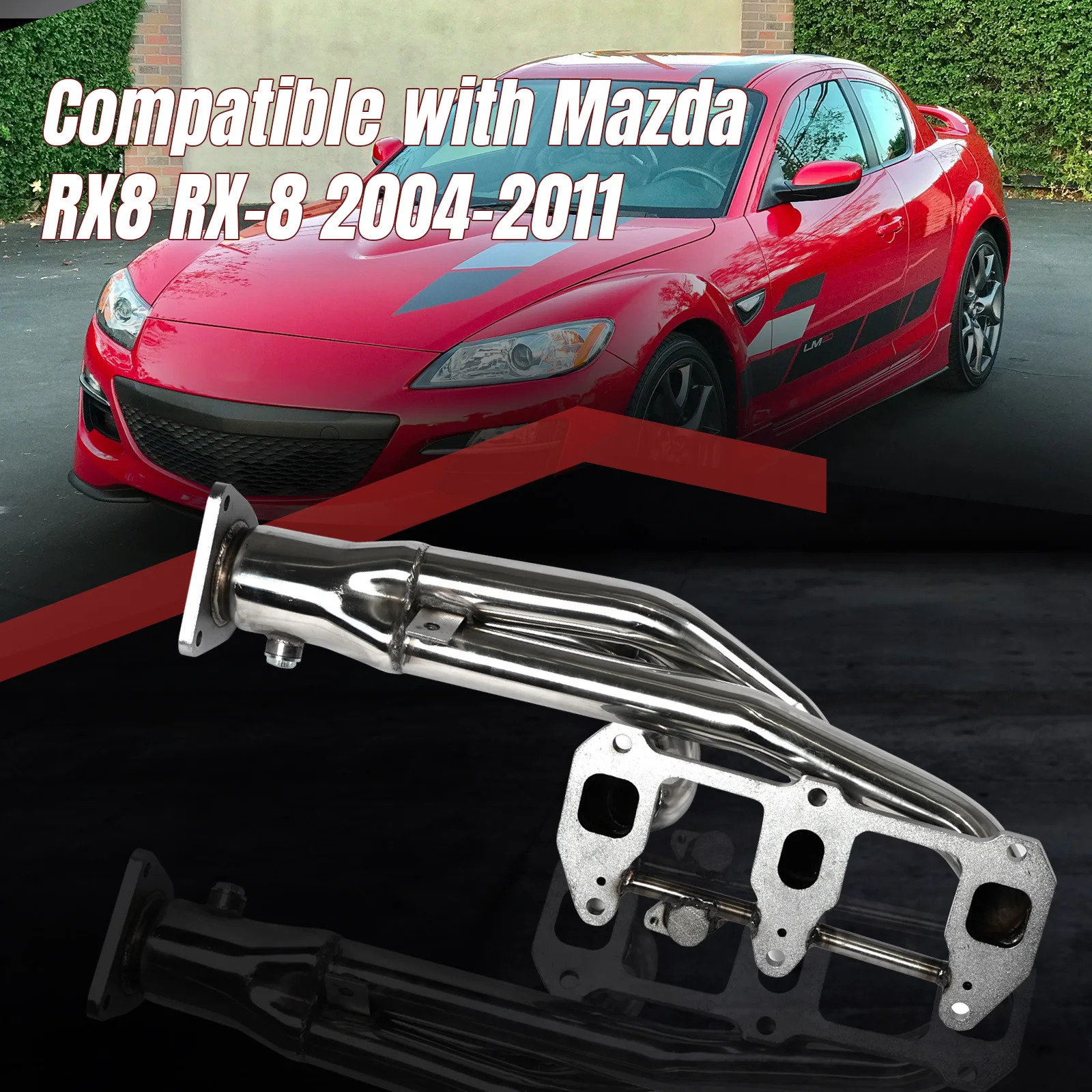 EXHAUST MANIFOLD STAINLESS STEEL 3-1 TUBULAR HEADER for 04-11 RX8 RX-8 ...