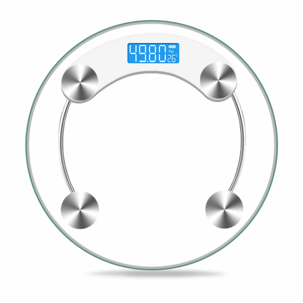 Pèse-Personne,Balance numérique à corps rond, en verre trempé, pour la ...