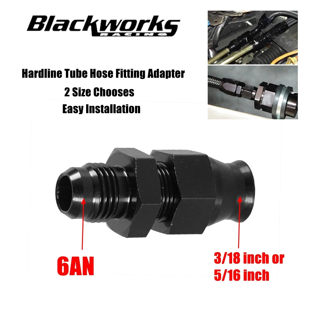 Hardline Fuel Line Fitting Adapter Straight 6AN AN6 Male to 3/8", 6AN ...
