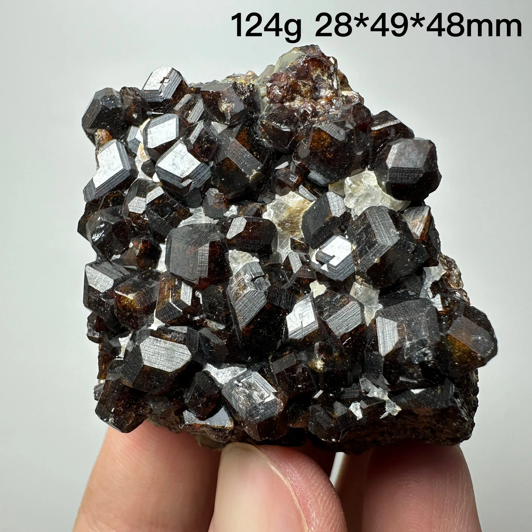 Natural Inner Mongolia garnet mineral specimen + healing quartz ...
