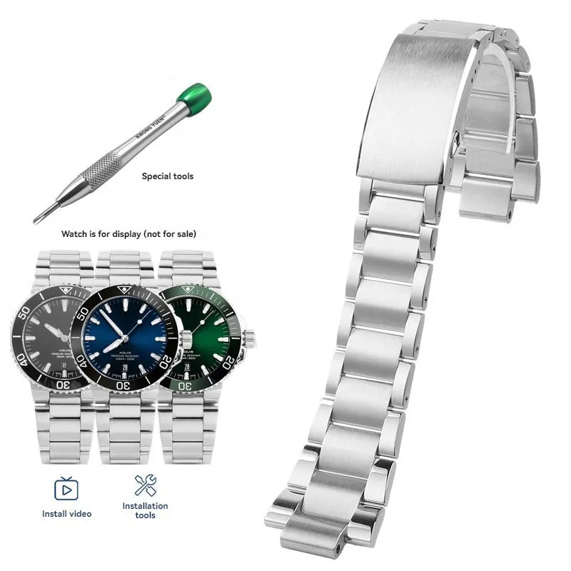 For ORIS 7730 7740 Diving Series 316L Solid Stainless Steel Watch Strap ...