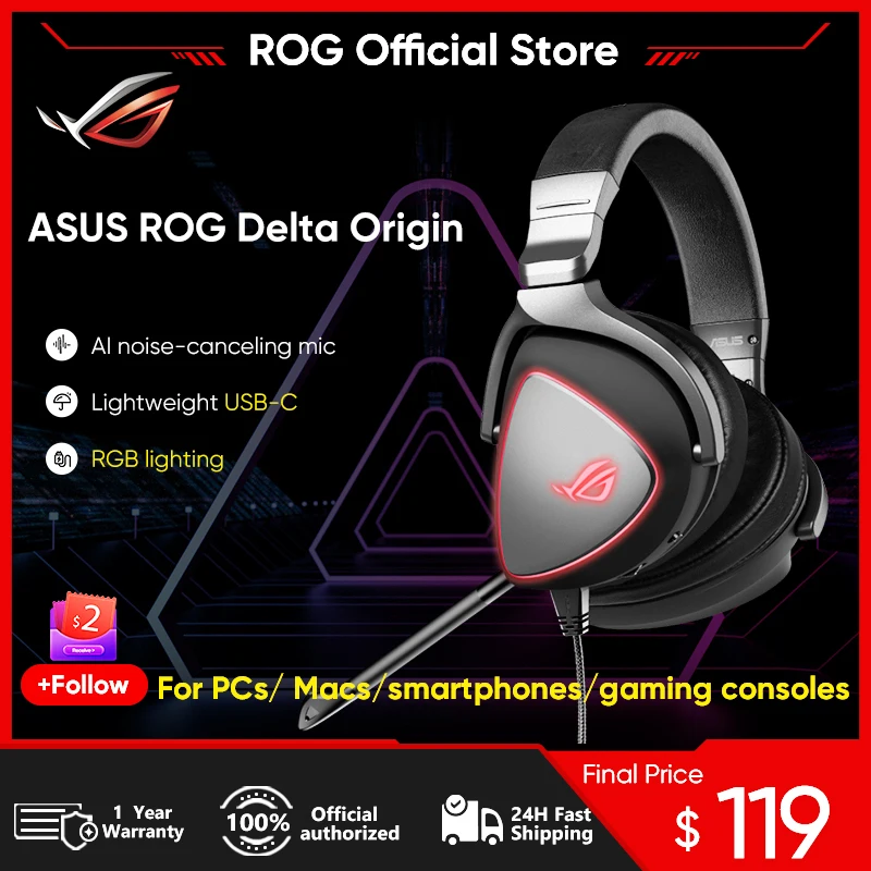 ASUS-ROG-Lightweight-Gaming-Headset-with-LED-Lighting-Ring-USB-C-para ...