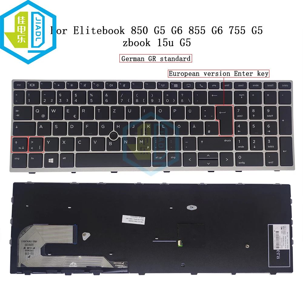 Swiss-German-Keyboard-For-HP-Zbook-15U-G5-G6-EliteBook-855-850-G5-755 ...